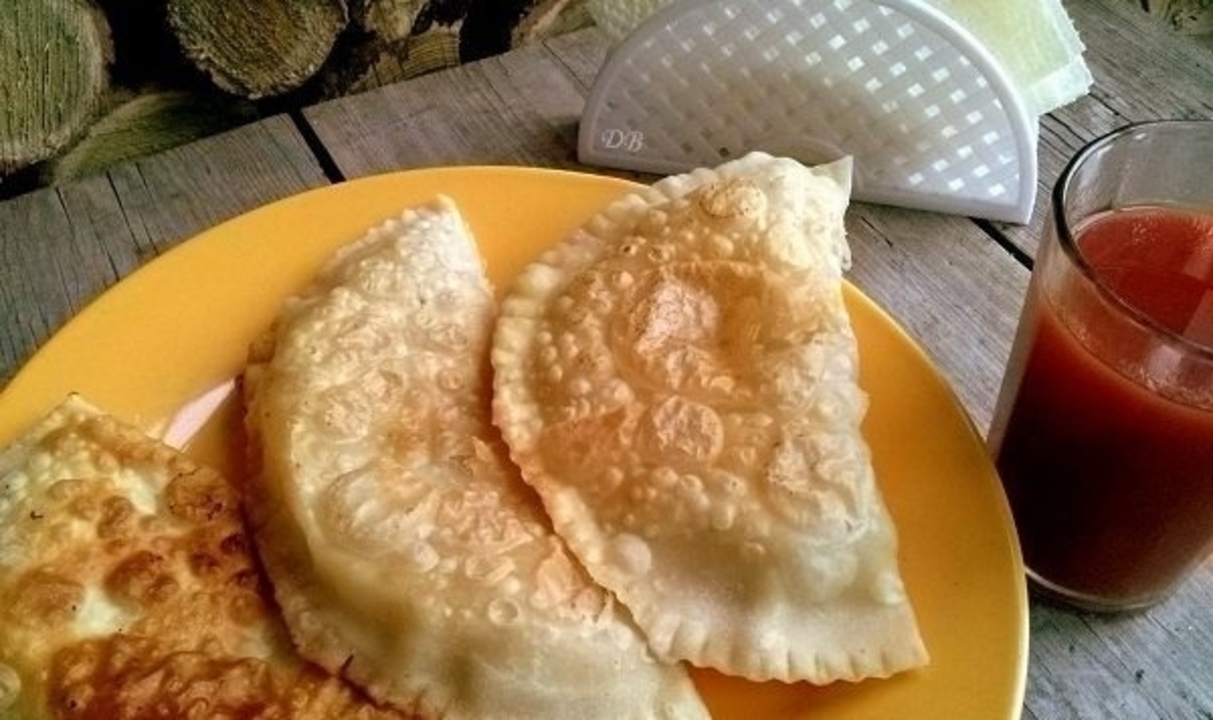 Baked dough chebureks with vodka Recipe